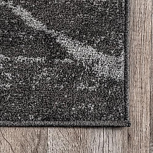 nuLOOM 2x3 Thigpen Contemporary Area Rug, Charcoal, Abstract Lines, Non-Slip Backing, Stain Resistant, For Bedroom, Dining Room, Living Room, Hallway, Office, Kitchen, Entryway
