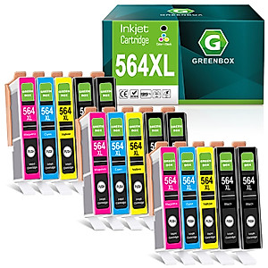GREENBOX Compatible Ink Cartridge Replacement for HP 564XL 564 XL HP564 for DeskJet 3520 3522 Officejet 4620 Photosmart 5520 6510 6520 7520 (15 Pack)