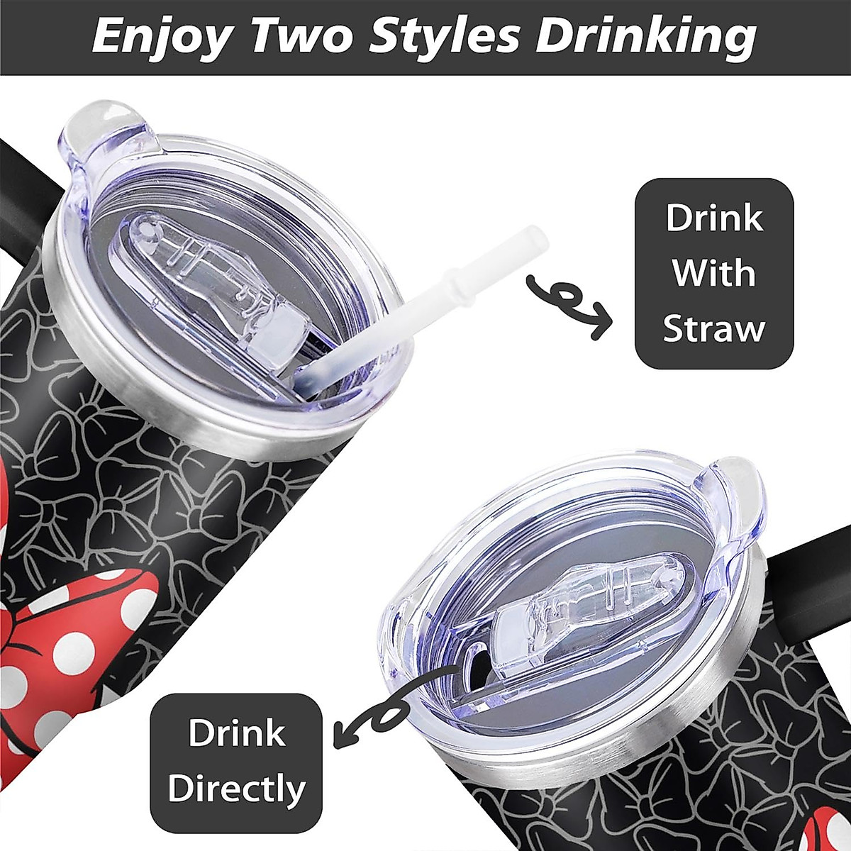 Sunmdecor 40 Oz Tumbler with Handle and Silicone Straws,Coffee Insulated Tumbler with Handle,40oz tumbler with handle