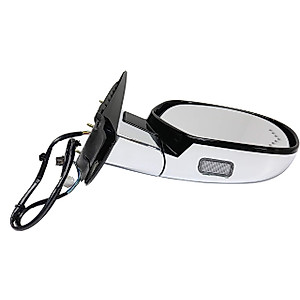 Kool Vue Passenger Side Power Heated Mirror for Cadillac Escalade Escalade ESV 2007-2014 Power Fold With Signal Light, Memory & Puddle Lamp; Without Blind Spot Light Chrome