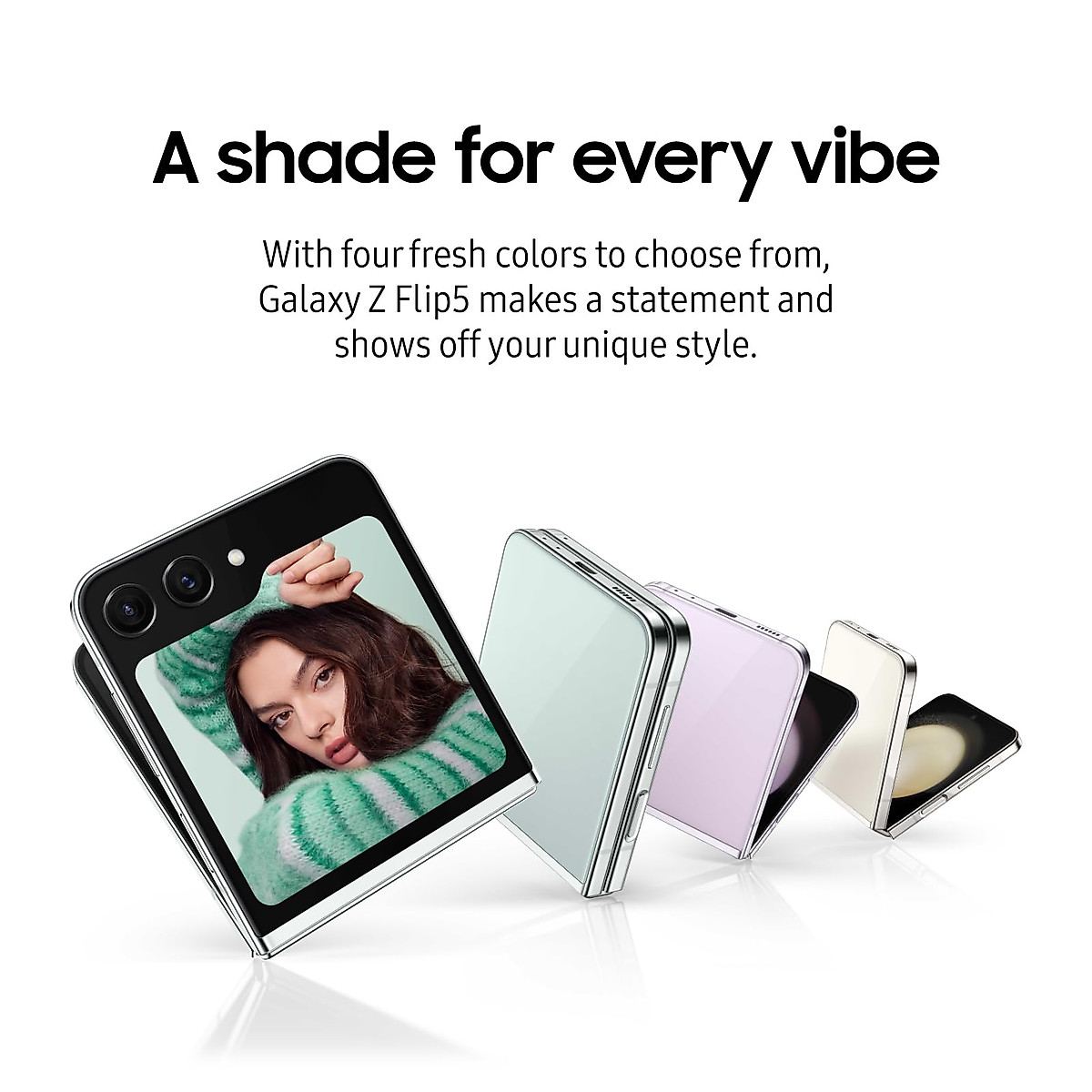 SAMSUNG Galaxy Z Flip5 AI Phone, 256GB Unlocked Android Smartphone, Compact, Foldable Design, One-Hand Control, Best Selfies, Full Cover Screen, Hands-Free Use, US Version, 2023, Cream