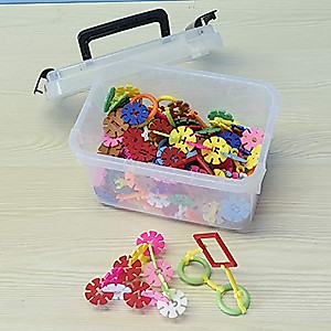 Teyyvn Plastic Mini Latch Box, Storage Bin with Locking Lids(Pack of 4, 2 L, Clear)