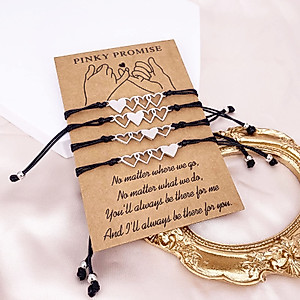 Handmade Pinky Promise Bracelets, Mother Daughter Bracelets String Bracelet Wrap for Friendship Sister Couples Bracelet Inspirational Jewelry Daughter Gifts from Mom