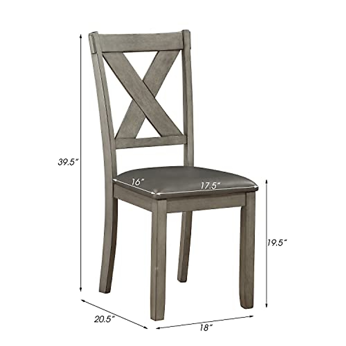 Lexicon Brielle 6-Piece Wood Dinette Set, Gray