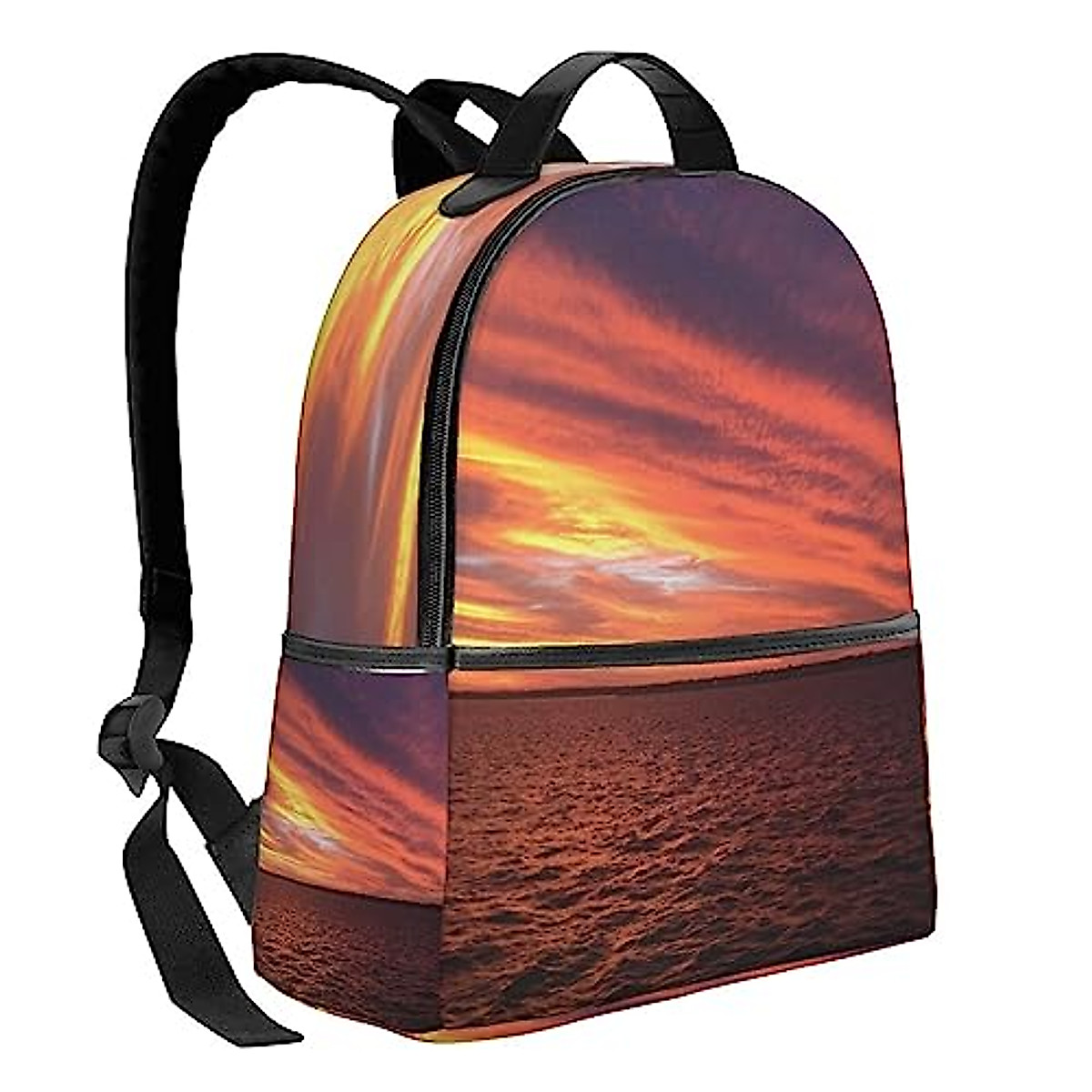 OPSREY Hervey Bay Sunset Cruise Print Backpack Laptop Bag Multiple Pockets Casual Travel Shoulder Bag For Men Women