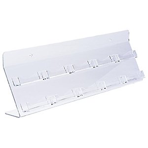 Displays2go BC10CL Tabletop or Countertop Business Card Rack, Slant Back Design with 10 Pockets, Clear