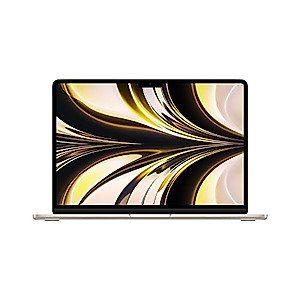 Apple 2022 MacBook Air M2 Chip (13-inch, 8GB RAM, 256GB SSD Storage) (QWERTY English) Starlight (Renewed Premium)