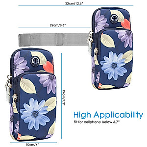 WATACHE Sports Arm Bag, Universal Unisex Armbands Exercise Workout Running Gym Armbands Phone Holder Pouch Case with Earphone Hole for iPhone, Samsung Galaxy and LG,#1Dark Blue