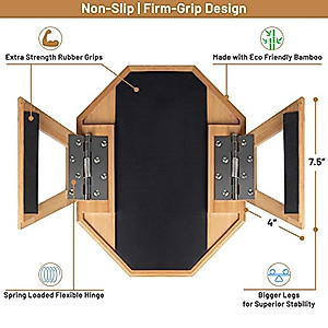 Clip On Tray Sofa Table for Wide Couches. Couch Arm Tray Table, Portable Table, TV Table and Side Tables for Small Spaces. Stable Sofa Arm Table for Eating and Drink Table (Natural)