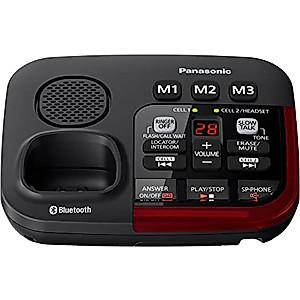 Panasonic KX-TGM430B + (1) KX-TGMA44B Link to Cell Bluetooth Talking Caller ID Voice Volume Booster Slow Talk Control Amplified Cordless Phone - 2 Handset
