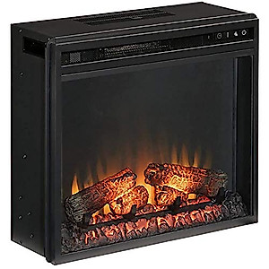 Signature Design by Ashley 24" Electric Infrared Fireplace Insert with Remote Control, Black