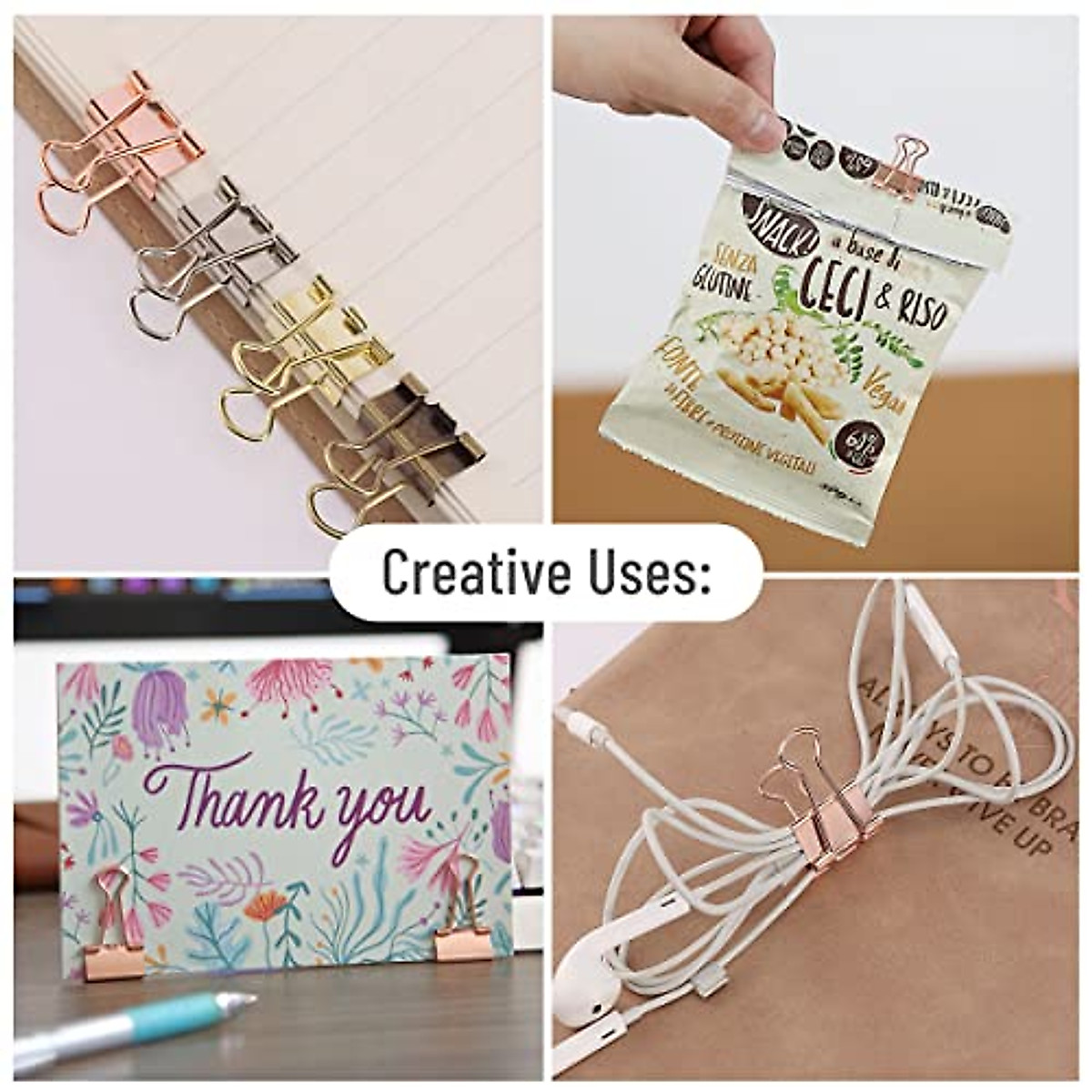 Mr. Pen- Binder Clips, Small Binder Clips, 50 Pack, 0.75 in, Rose Gold, Small Clips, Paper Binder Clips, Binder Clips Small Size, Small Paper Clips, Office Clips, Micro Binder Clips, Mini Binder Clips