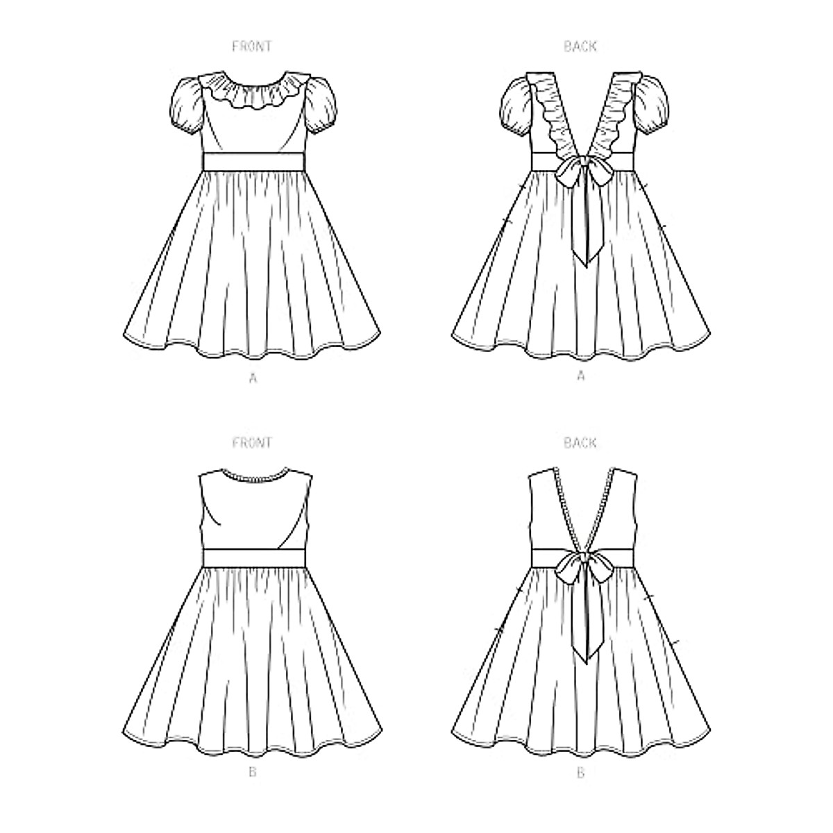 New Look Easy Toddlers' and Children's Dress Sewing Pattern Kit, Code N6726, Sizes 1/2-1-2-3-4-5-6-7-8, Multicolor