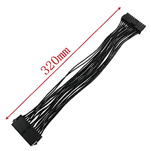 E-outstanding ATX 24 Pin Extension Cable Lead 24 Pin Male to 24 Pin Female ATX Power Supply PSU Extension Cable Extender for Motherboard 32cm/12.6Inch