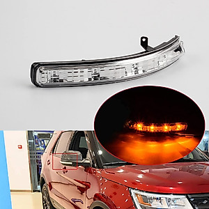 Dasbecan Right Mirror Turn Signal Light Lamp Compatible with Ford Explorer 2011-2019 Passenager Side Led Indicator Lights Replaces# BB5Z-13B374-A BB5Z13B374A