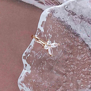 Zeshimb Crystal Butterfly Nose Ring Gold Fake Septum Nose Rings Tiny Butterfly Nose Rings Studs U Shaped Clip on Nose Stud Bendable Nose Ring Studs Jewelry for Women and Girls