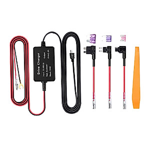 Aramox Car Dash Camera Hard Wire Kit, Dash Cam Hardwire Kit Mini USB Adapter High Security 12V鈥?0V to 5V Widely for Mirror Cam GPS Navigator Radar Detector