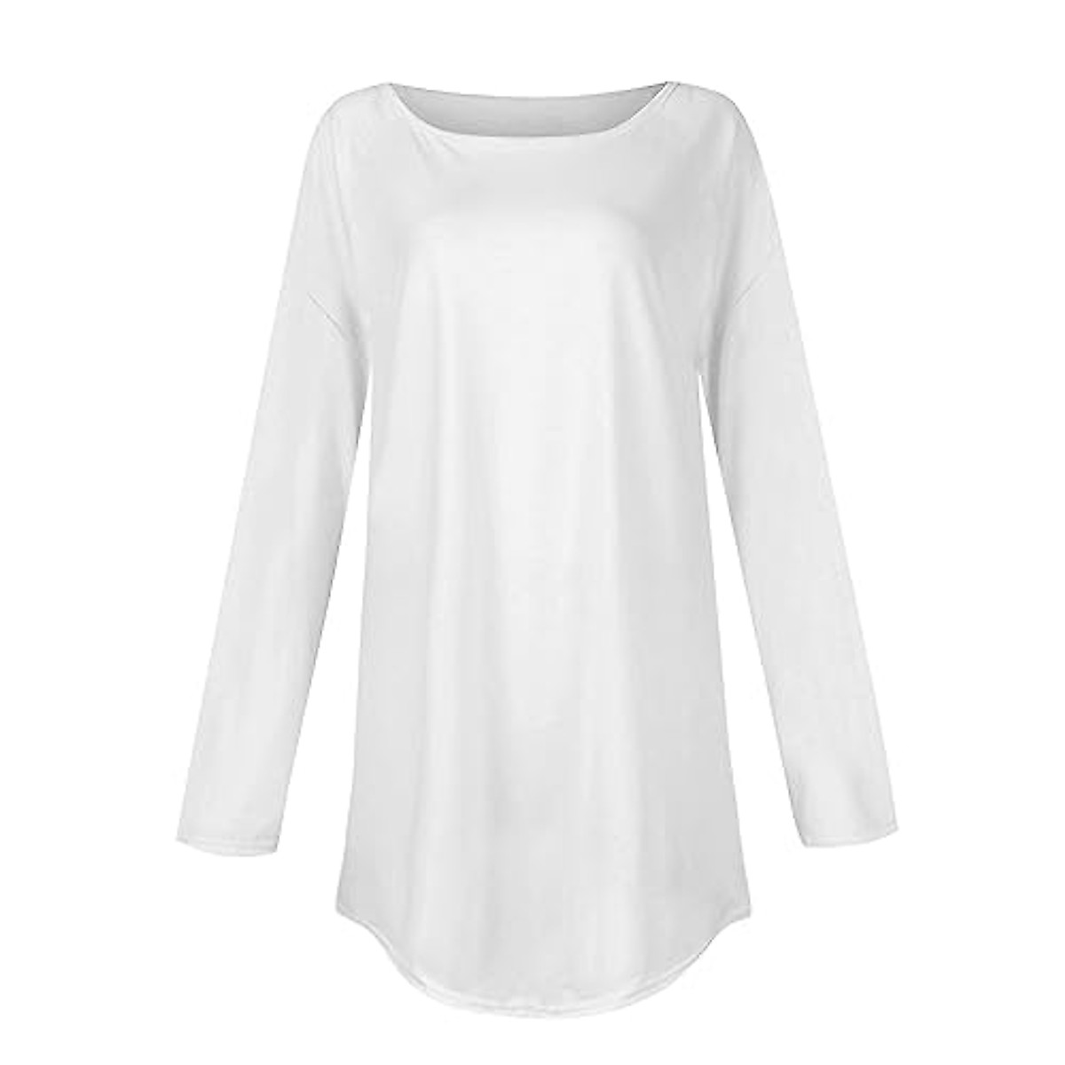 DealinM Womens oversized sweatshirts tunic tops for women dressy Womens Fall Fashion 2023 Womens Tops White Long Sleeve Lightweight Sweaters for Women Womens Long Sleeve Blouse（1-White,X-Large）