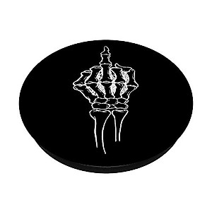 Funny Offensive Skeleton Middle Finger Distressed PopSockets Swappable PopGrip