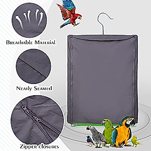 Bonaweite Bird Parrot Cage Cover Shade, Windproof Light-Proof Sleep Reduces Distractions Night Accessories Cloth Without Cage-13x13.4x17.7in (LxWxH)