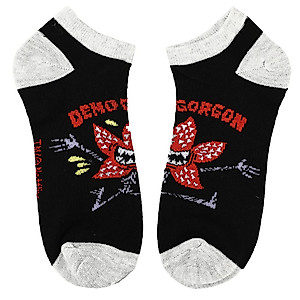 Bioworld Stranger Things Logos Casual Ankle Socks for Men 5-Pack