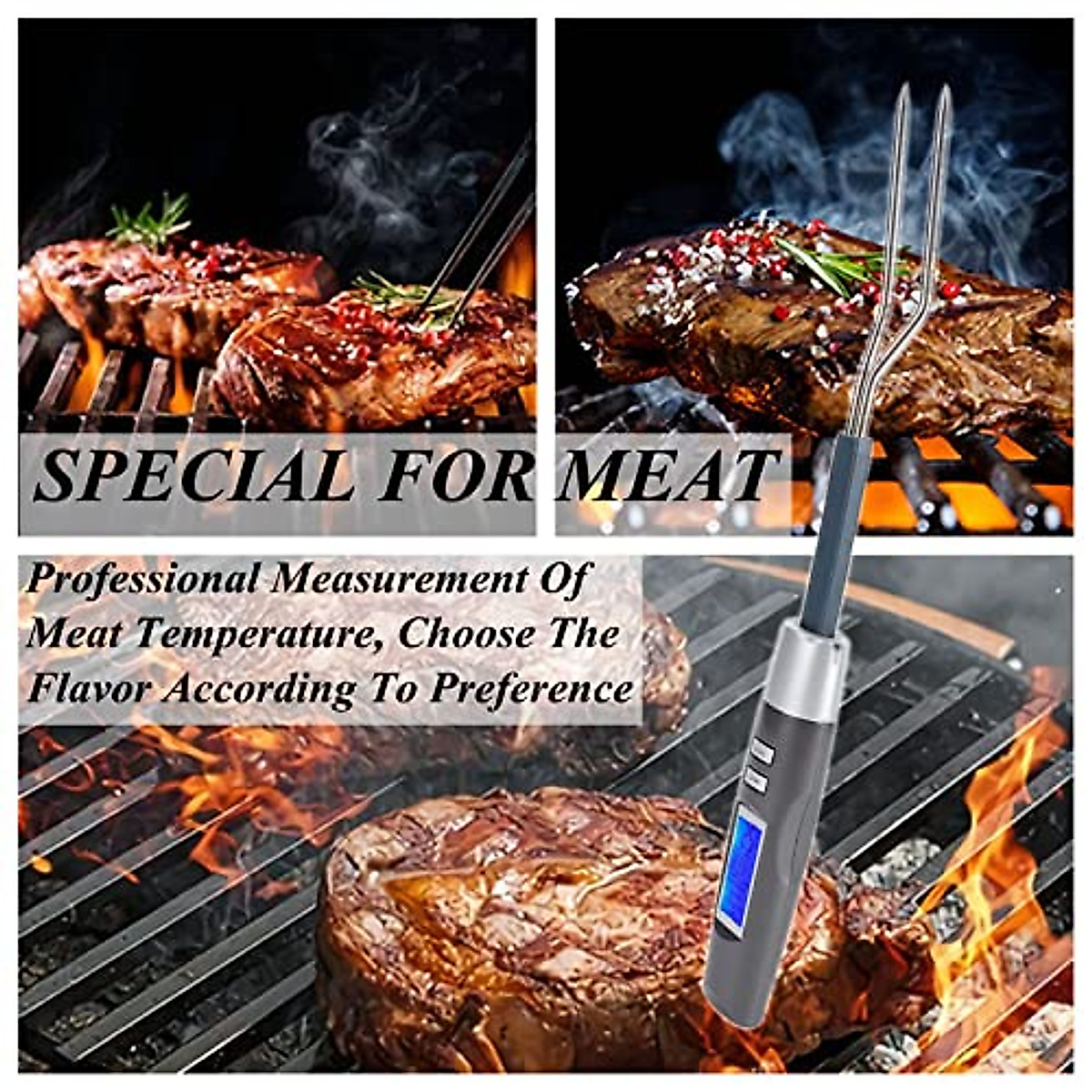 Meat Thermometer, Digital Thermometer Grill Fork, for Meat BBQ