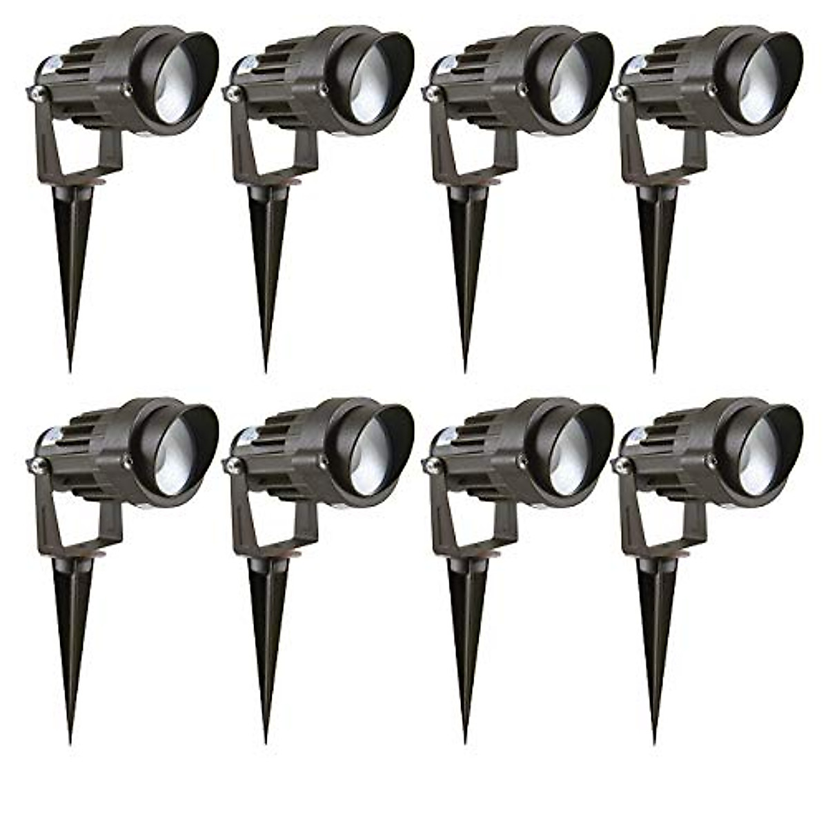 Westgate Waterproof Landscape Light LED Spotlight Adjustable Directional Security Lighting for Deck Yard Garden Pathway - Spike Stand /MR16 Bulb Included (8 Pack 4000K Natural White)