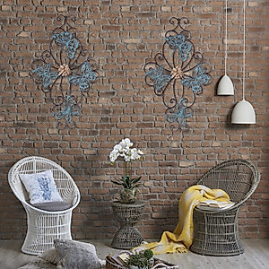 Adeco Metal Butterfly Scroll Wall Sculpture 26.5" Wall Art Decor Hang Indoor Outdoor for Home, Bedroom, Living Room, Office, Garden