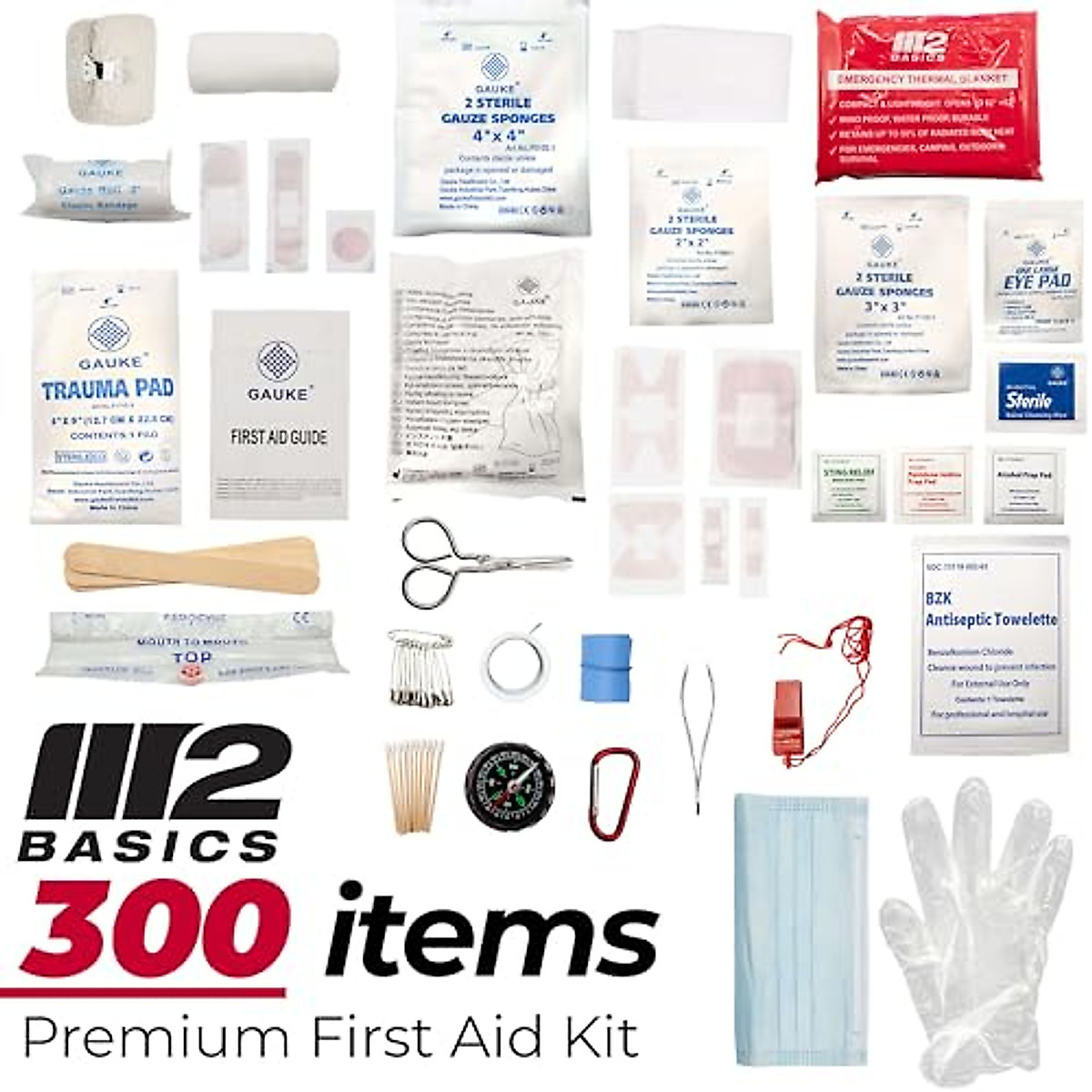 Professional 300 Piece (40 Unique Items) First Aid Kit | Emergency Medical Kits | Home, Business, Camping, Car, Office, Travel, Vehicle, Kids, Boat, Survival, Supplies