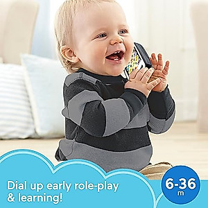 Fisher-Price Laugh & Learn Baby & Toddler Toy Smart Phone with Music Lights & Learning Songs for Ages 6+ Months, Gray