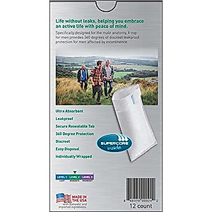 X Top for Men Incontinence Pouch, Level 2, Pack/12