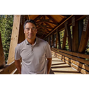 Cutter & Buck Virtue Eco Pique Micro Stripe Recycled Mens Polo, Hunter/Black