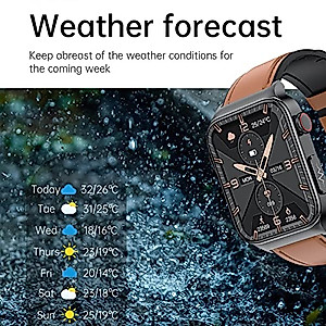 Blood Glucose Monitoring Smartwatch, Bluetooth 5.1 Talk Fitness Smart Watch 1.83inch HD Touch-Screen Temperature, Non-invasive Blood Glucose Monitoring Watch Ip68 Water Resistance