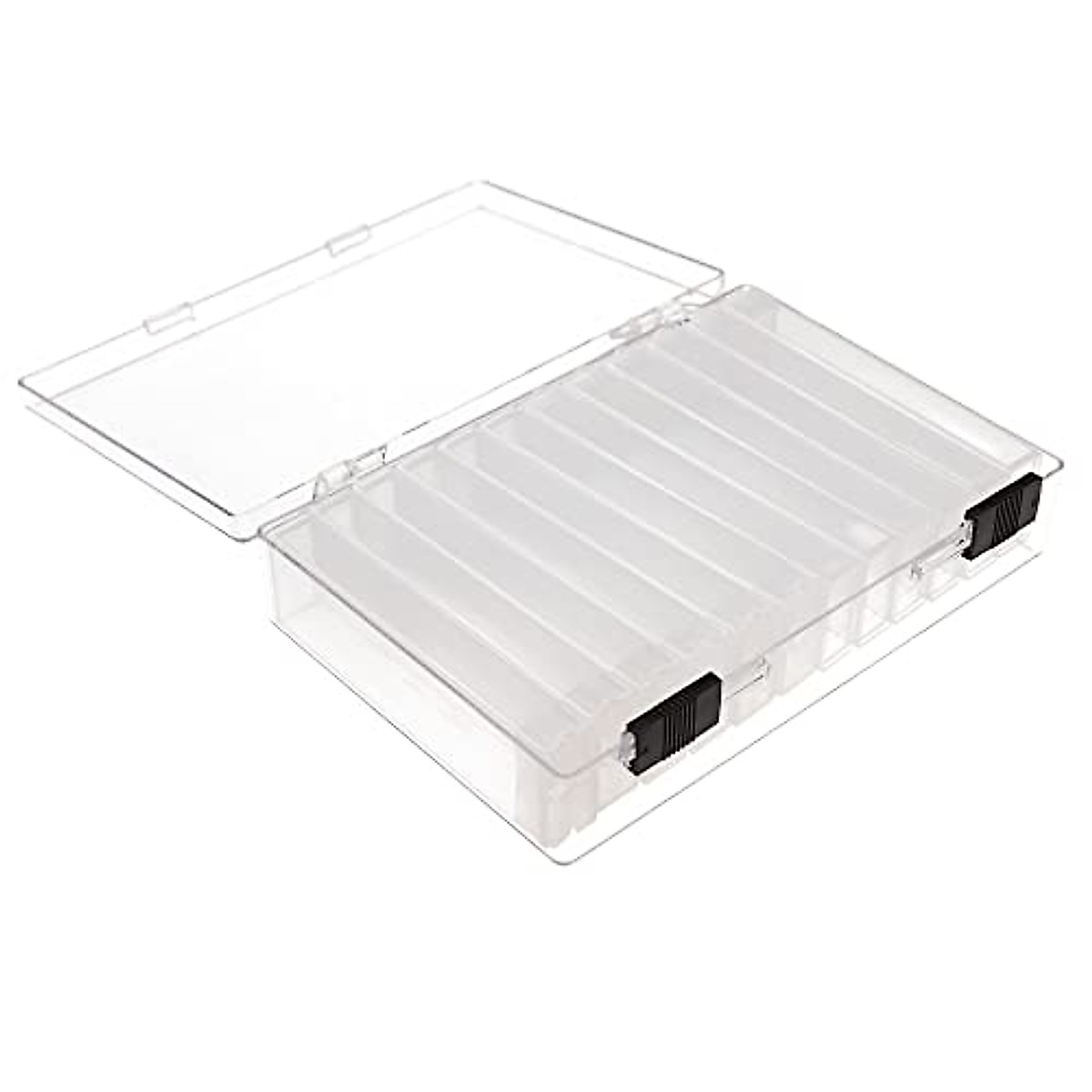 Flip Top Storage System Box | 12 Clear Plastic Organizing Containers | 6.25in x 4in x 1.4in