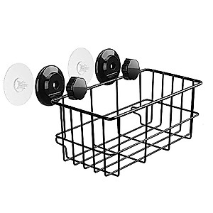 SANNO Suction Cup Soap Dish Holder Suction Shower Caddy Deep Bathroom Basket