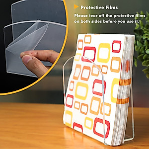 Kamehame 2Pcs Acrylic Napkin Holders for Tables Clear Napkin Dispenser Vertical Freestanding Napkin Stand