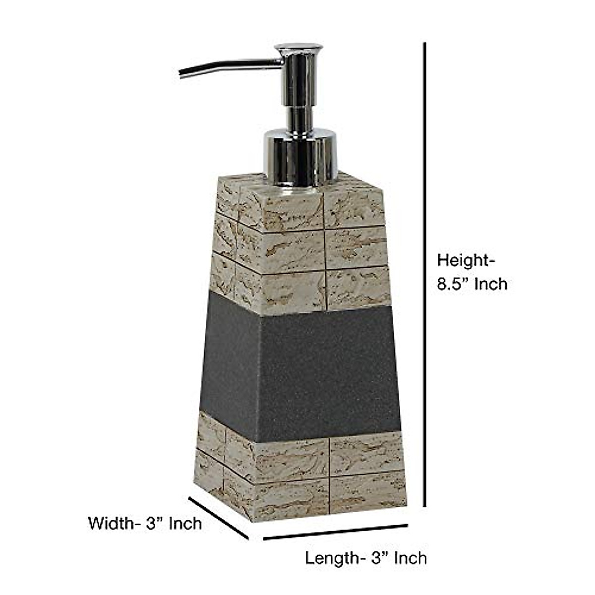 nu steel Rustic (Set of 4) Bath Accesory Set in Real Cement and Stone: Includes Soap Dish, Toothbrush Holder, Tumbler, Soap/ Lotion Dispenser