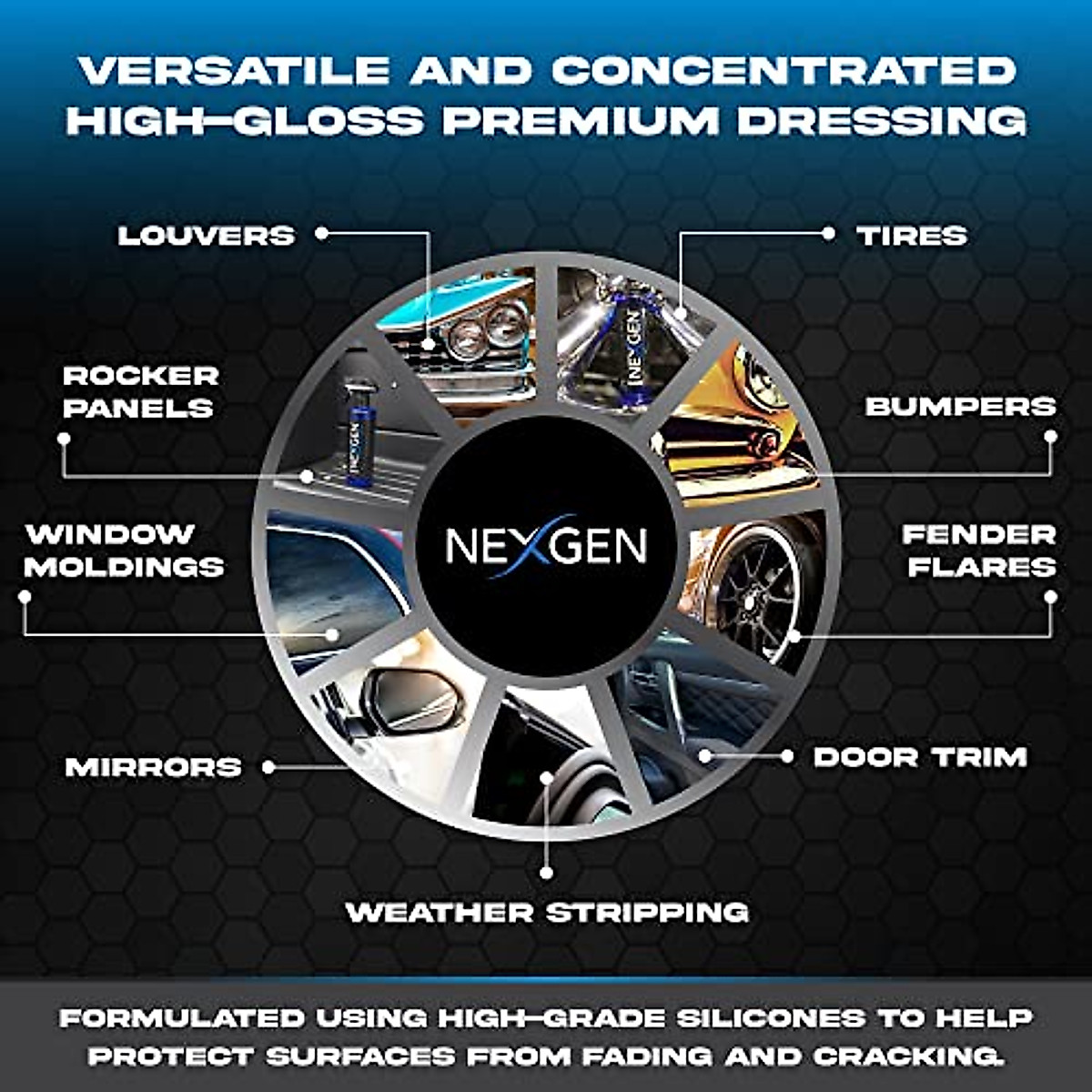 Nexgen Wet Look Tire Shine — Oil-Based Premium Dressing — High Gloss Finish and Protection for Tires - 8 oz