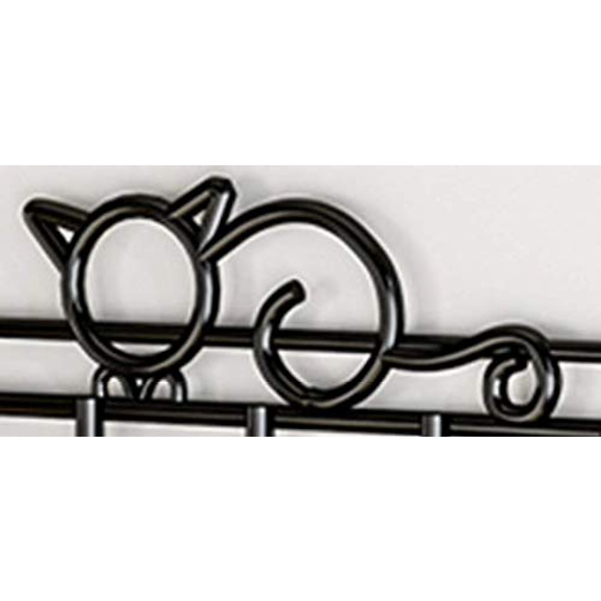 SHIMAJEE 7 Hanger Rack (Set of 2) Over The Door Hanger Rack, Decorative Metal Door Hanger Holder for Coats, Clothes, Hats (Cute Black Cat Set of 2)