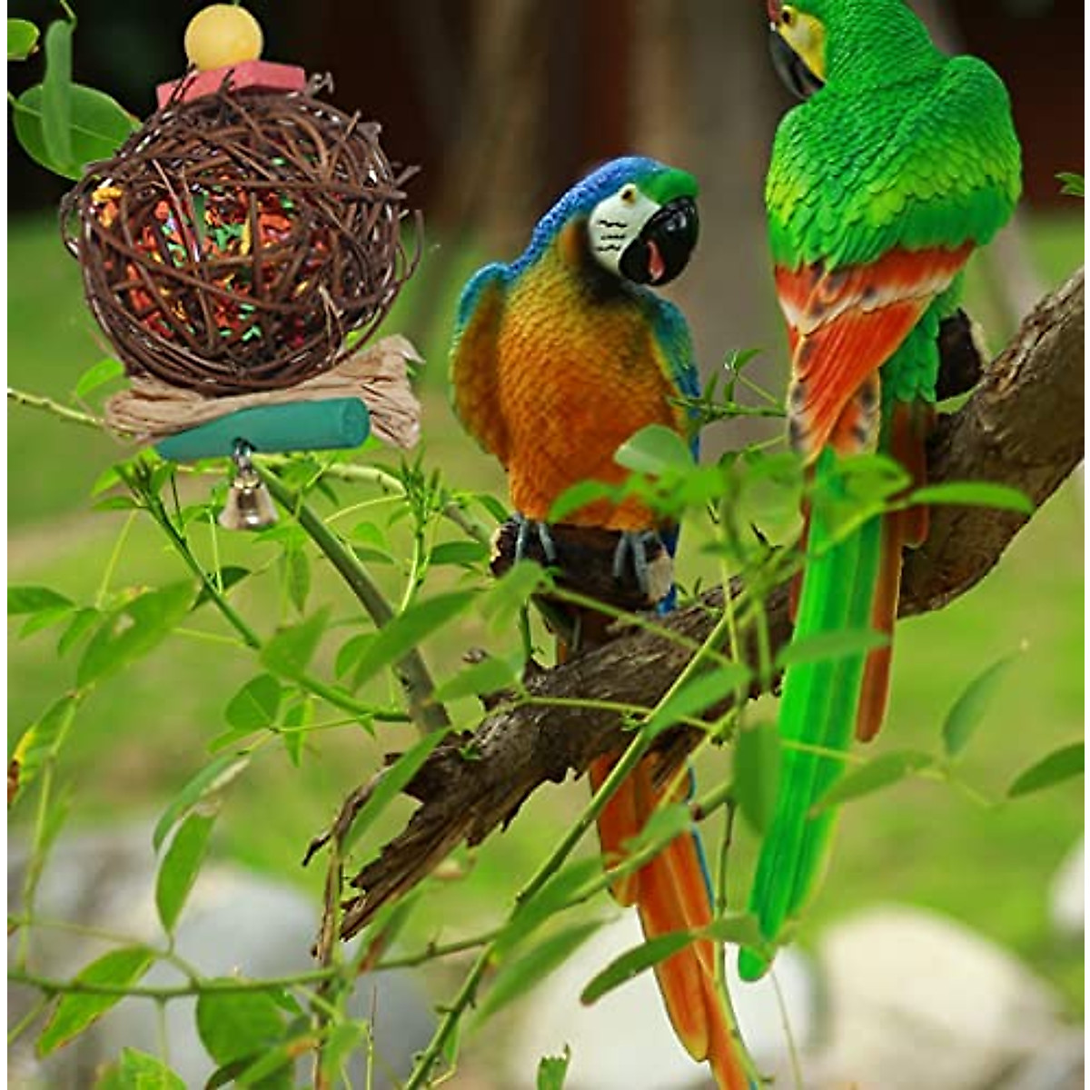 Johoxton Parrot Toys Bird Toys for Parrots Parakeet Toys Bird Toys Parrot Cage Accessories Parrot Toys for Large Birds Medium Parrots Conure Toys Budgie Toys Cockatiels Toys (Pattern 1)