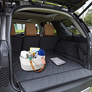 PeachyKehn Rope Baby Diaper Caddy Organizer – Trendy Nursery Storage Bin – Large Woven Cotton Tote with Removable Inserts and Eco Leather Handles – Baby Car Organizer or Shower Gift Basket