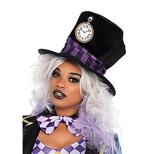 Leg Avenue womens - 5 Piece Delightful Hatter Sexy Tank Dress and Velvet Dress With Matching Hat for Women Adult Sized Costumes, Multi, Large US