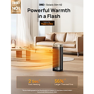 Dreo Space Heaters for Indoor Use, 1500W Fast Heating Ceramic Electric & Portable Heaters with Thermostat, 70° Oscillating with Tip-over & Overheat Protection, Remote, 12H Timer, for Office Bedroom