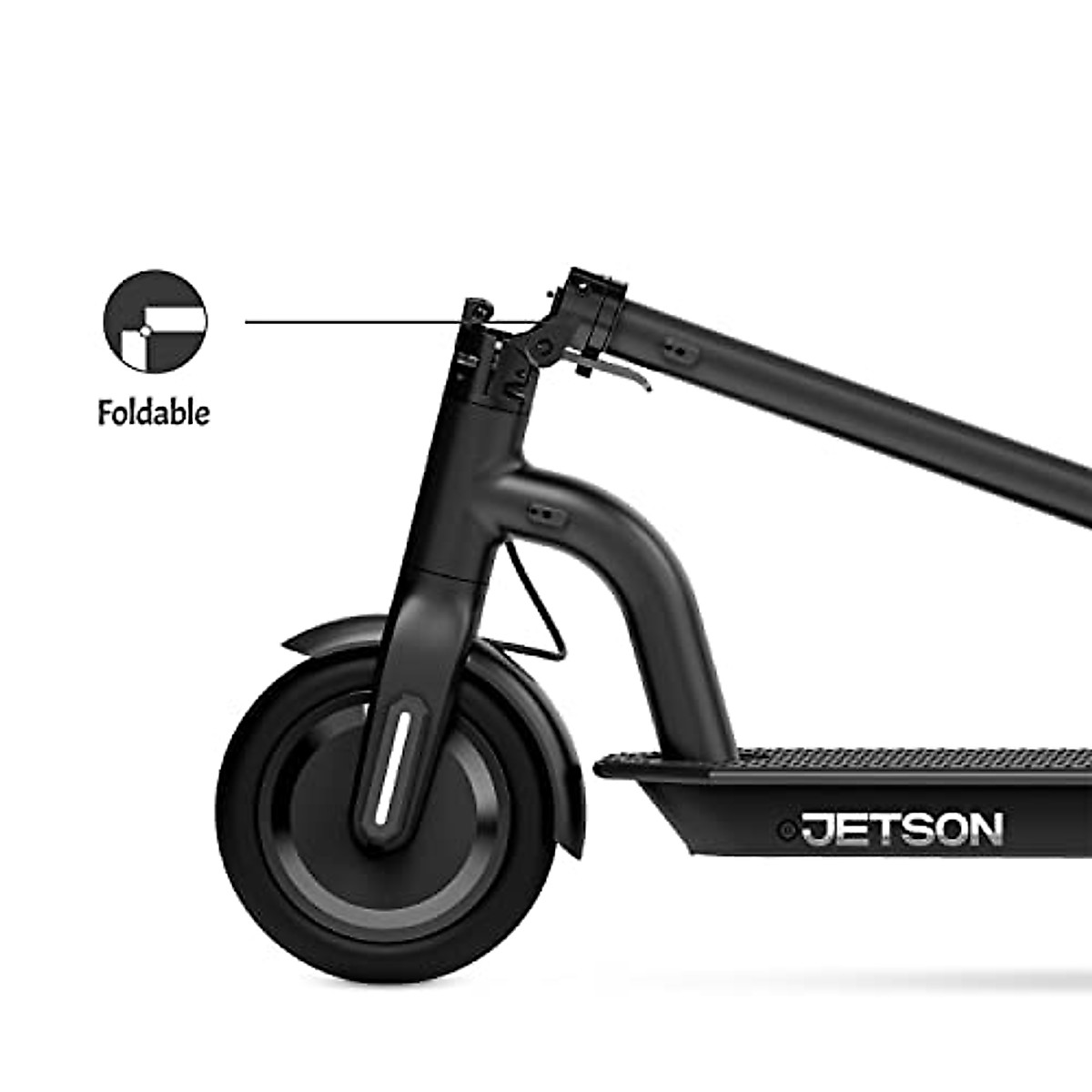 Jetson Eris Adult Electric Scooter - Includes Easy Folding Mechanism, LCD Display, Integrated Phone Holder, Reach Speeds up to 14 MPH, Range of up to 12 Miles, Ages 12+, Black, JERIS-BLK