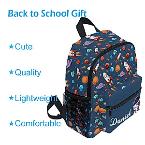 Custom Space Kids Preschool Backpack Toddler Boy Girl School Bag for Children Personalized Camping Galaxy Bookbag with Chest Strap