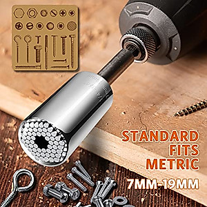 AOYOO Universal Socket Tools Gifts for Men Dad, Super Socket Set, Multi-Function Universal Socket Wrench Sets, Tools Gift for Men, DIY Handyman, Dad, Husband, Boyfriend, Women(7-19mm)