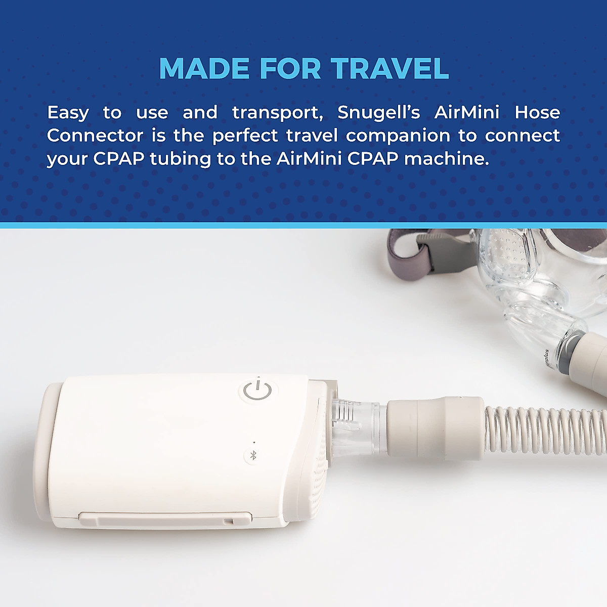AirMini Connector by Snugell | Connect Any Mask to AirMini Device | Fits 15 mm and 22 mm Diameters | Travel Adapter