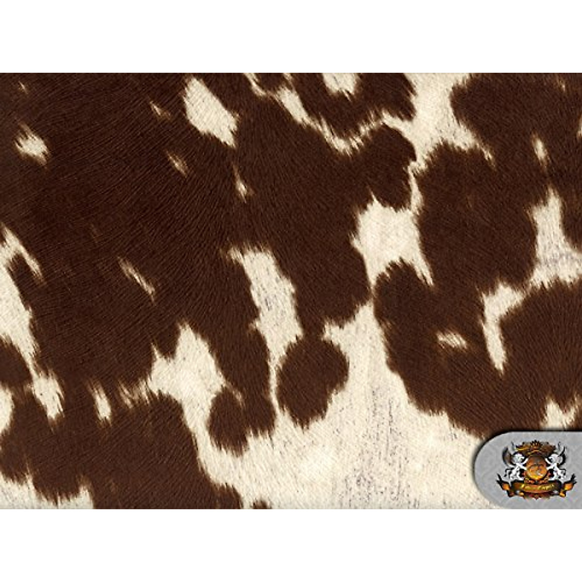 Suede Velvet Cow Print Udder Madness Upholstery Fabric 54" Wide Sold by The Yard (Deep Copper Cream)