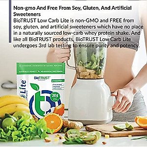 BioTrust Low Carb Lite, 20 Grams of Grass-Fed Whey Protein Isolate, 100 Calories, ProHydrolase Digestive Enzymes, Non-GMO, Free from Soy and Gluten, rBGH-Free (14 Servings) (Orange Cream)
