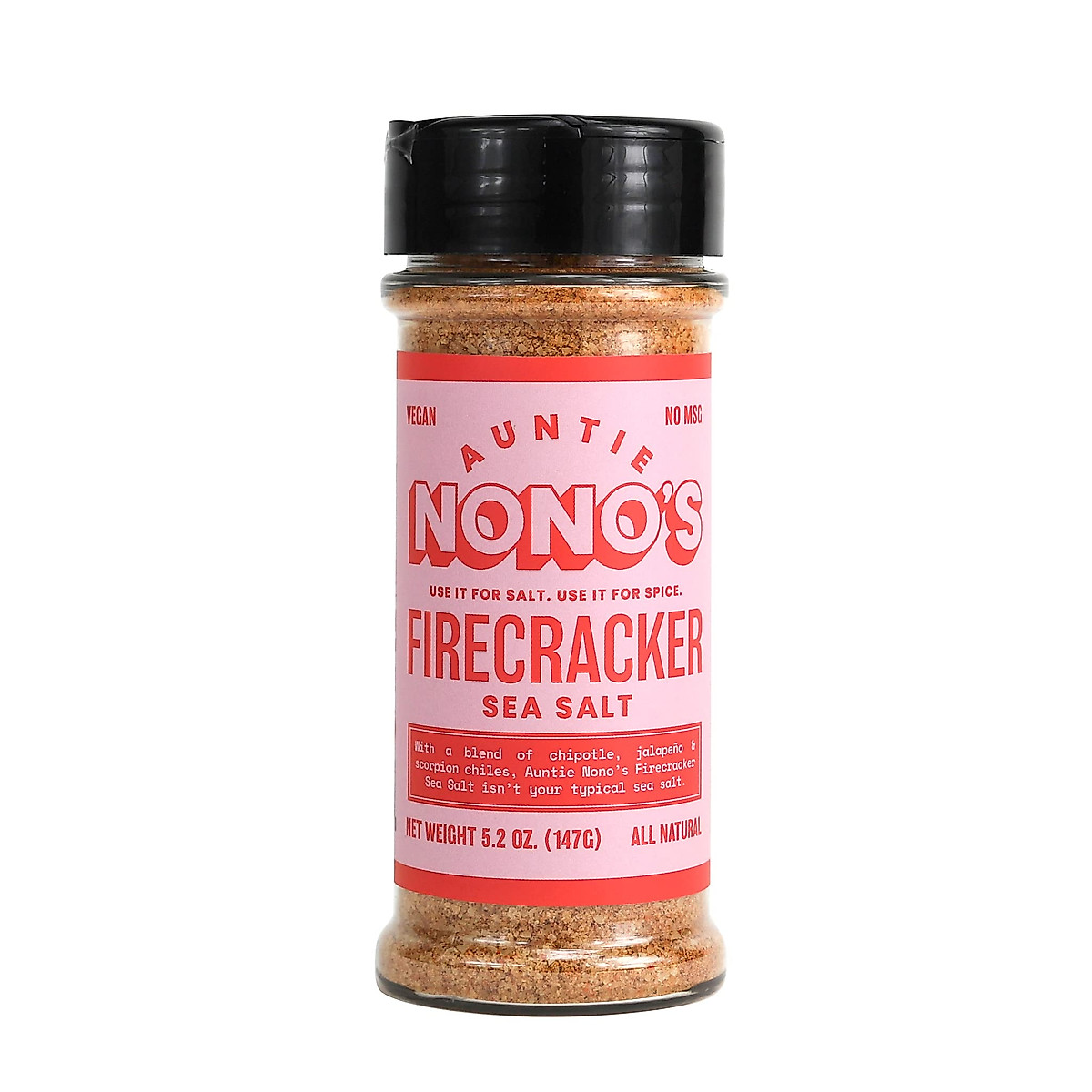 Auntie Nono’s Firecracker Sea Salt Seasoning - Hot Jalapeno Seasoning Salt - Organic Sea Salt Infused Seasoning - Spicy Salt Pepper Seasoning for Soups, Salads, Pizza, Popcorn.